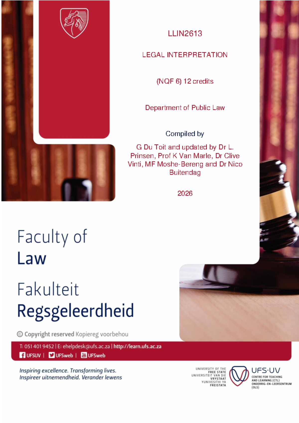 LLIN2613 Study Guide: Legal Interpretation (NQF 6) Overview - Studocu