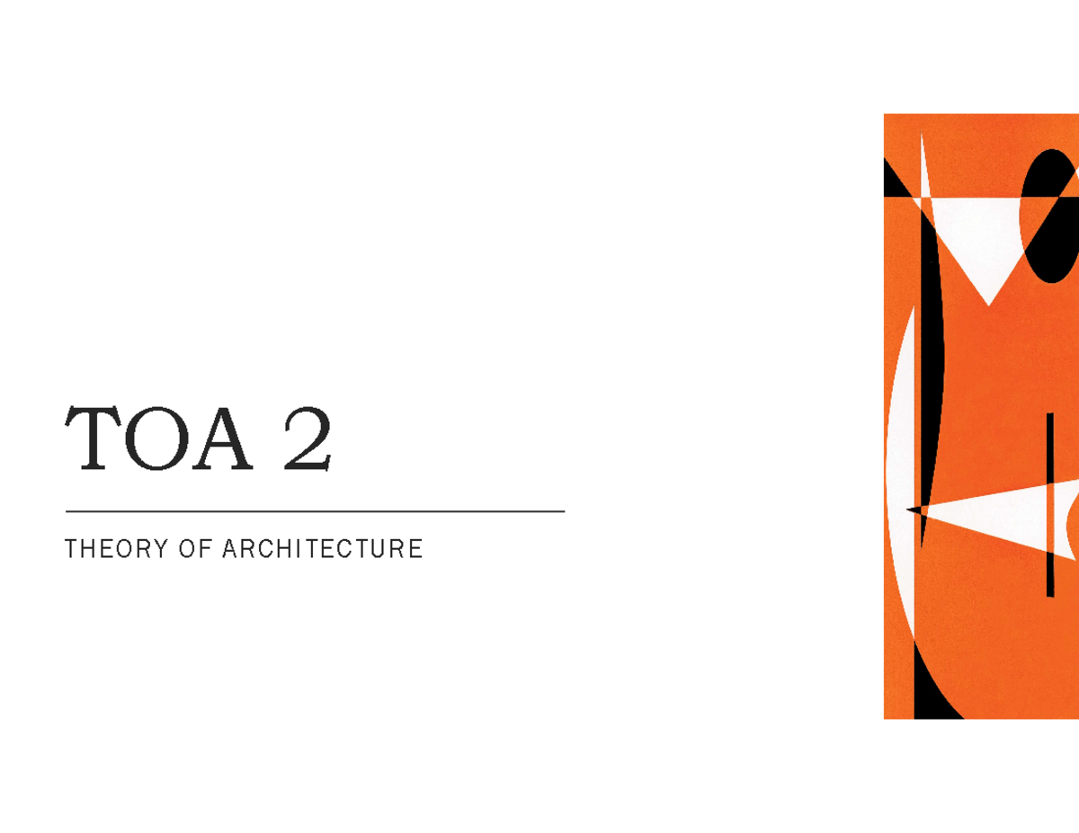 TOA 2 LEC 1-2 - SPATIAL & CIRCULATION SYSTEMS IN ARCHITECTURE - Studocu
