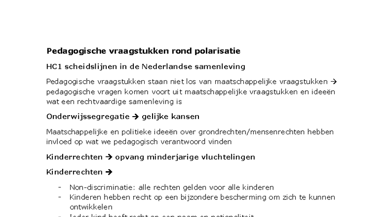 PVRP HC1: Polarisatie en Onderwijssegregatie in de Nederlandse ...