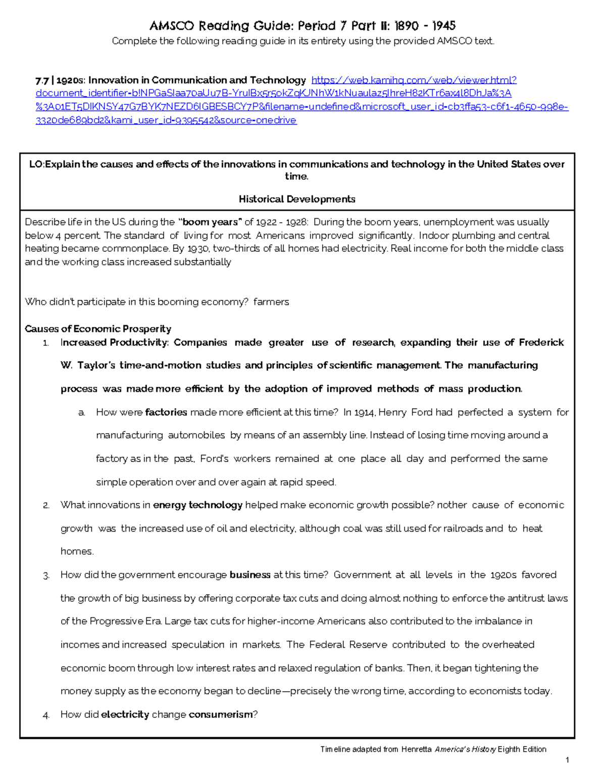 AMSCO Reading Guide: Period 7 Part II (1890-1945) - APUSH Insights ...