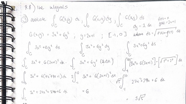 Advanced Mathematics for Engineers: Practice on Line Integrals (9.8 ...