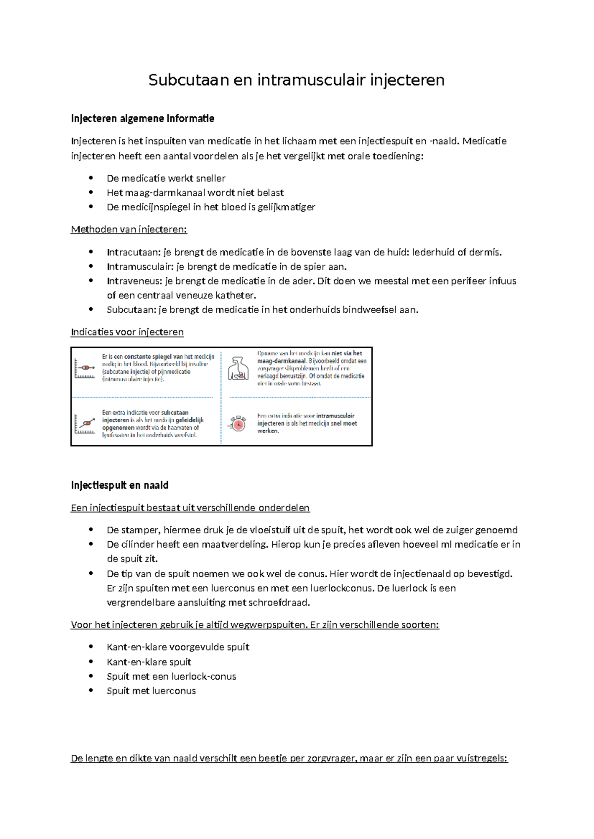 Week 2 - Technieken voor Subcutane en Intramusculaire Injecties ...
