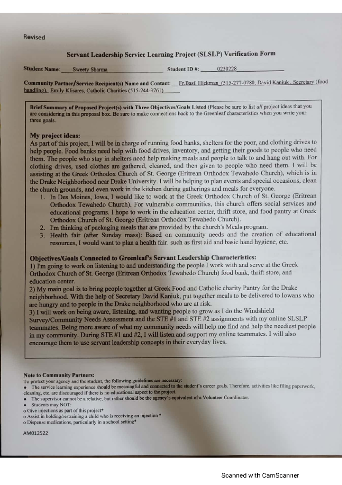 Week 5 Assignment - SLSLP Service Learning Project Proposal - Studocu