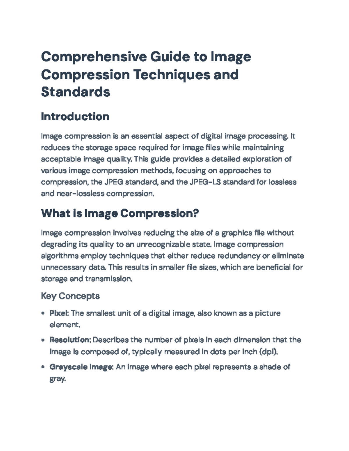 Comprehensive Guide to Image Compression Techniques and Standards - Comprehensive Guide to Image ...