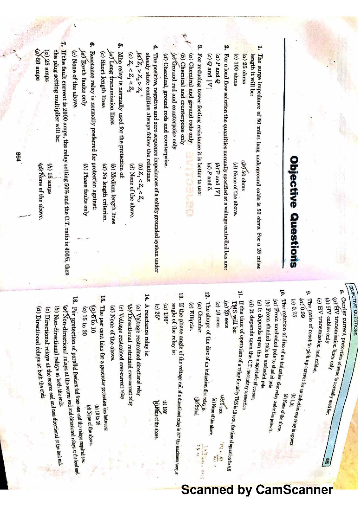 Power Systems Objective Questions (C) - Studocu