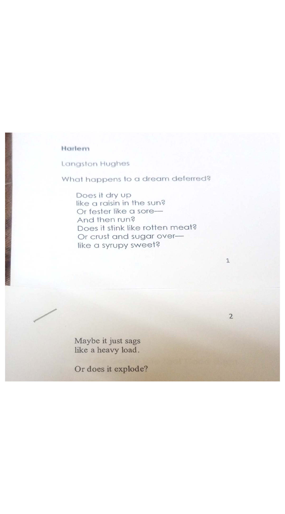 Harlem Renaissance: Analyzing Langston Hughes' Dream Deferred Poem ...