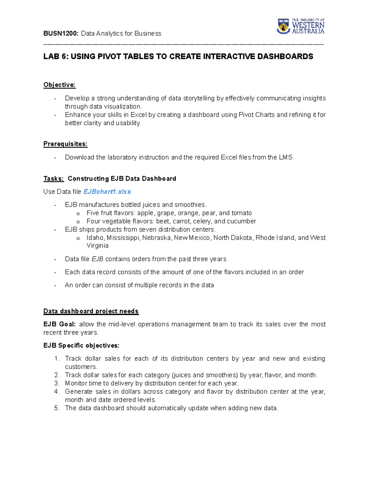 BUSN1200: Data Analytics for Business LAB 6 - Creating EJB Data ...