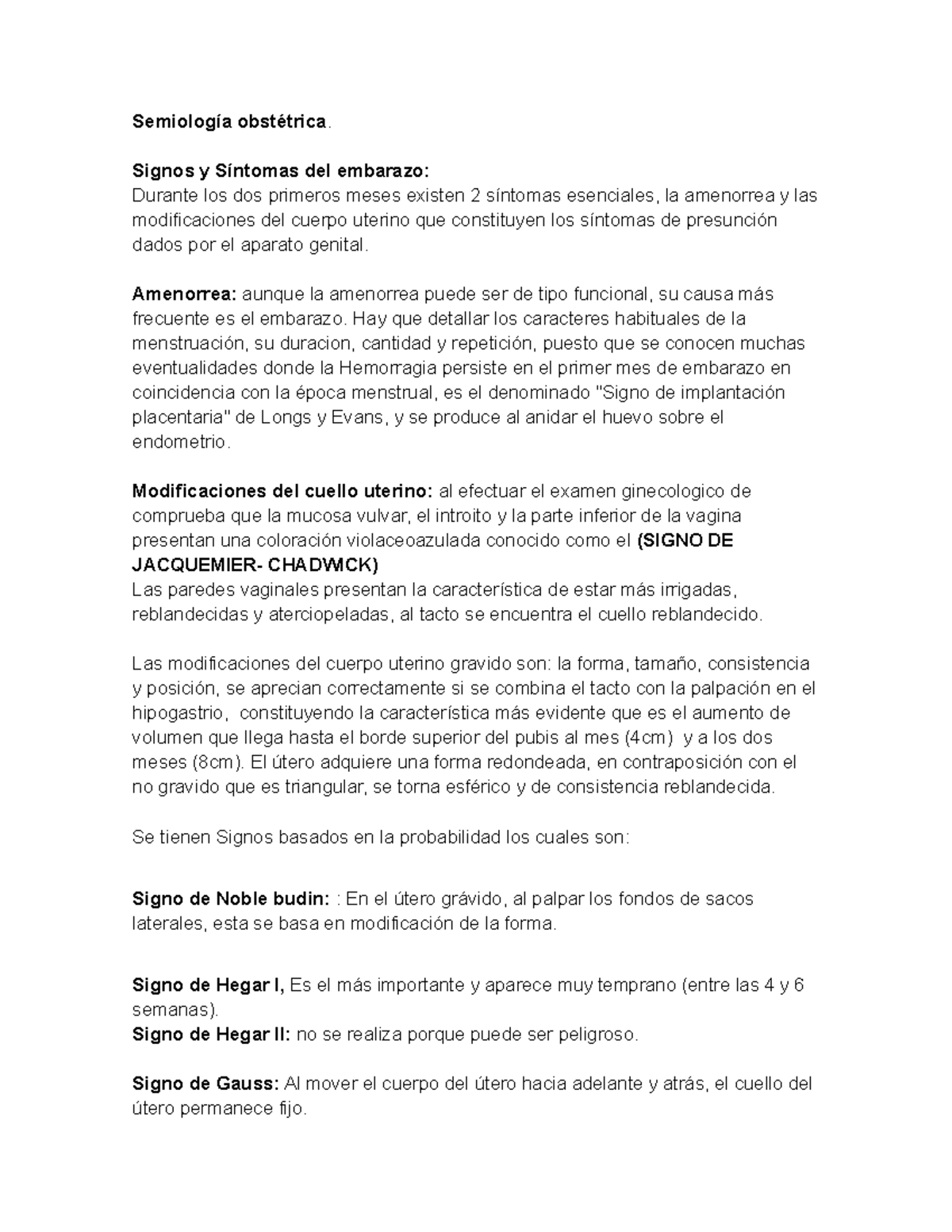 Semiologia obstétrica - Semiología obstétrica. Signos y Síntomas del ...