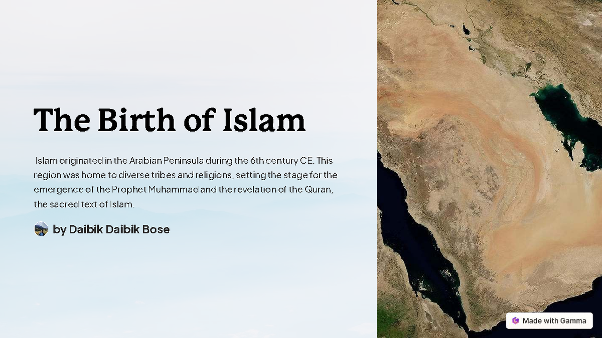 The Birth of Islam: Key Events and Teachings in History - Studocu