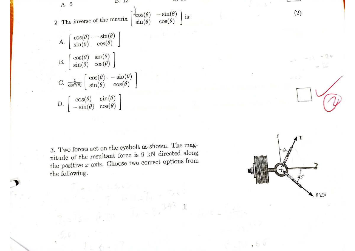 Test 2: Linear Algebra Concepts and Matrix Inverses (132MATHS) - Studocu