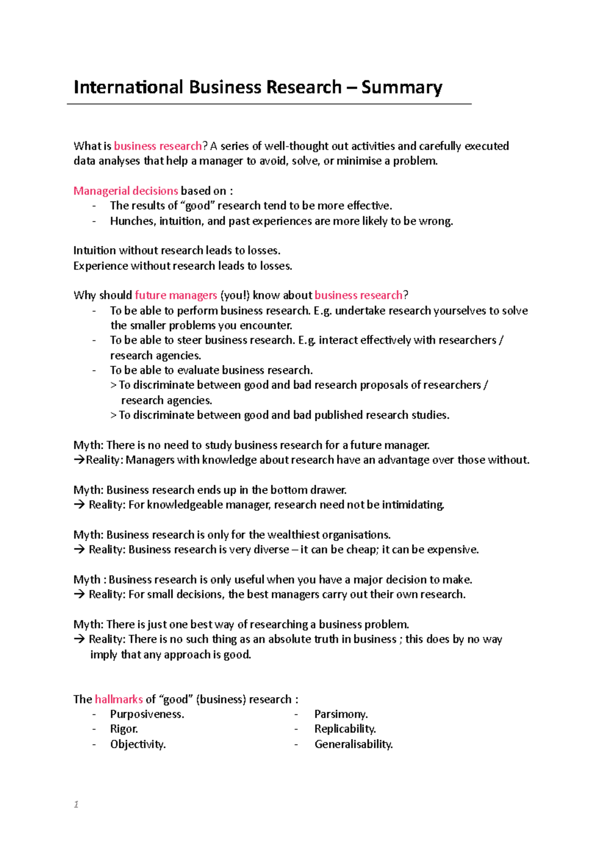 INTB 301 - International Business Research: Key Insights & Summary ...