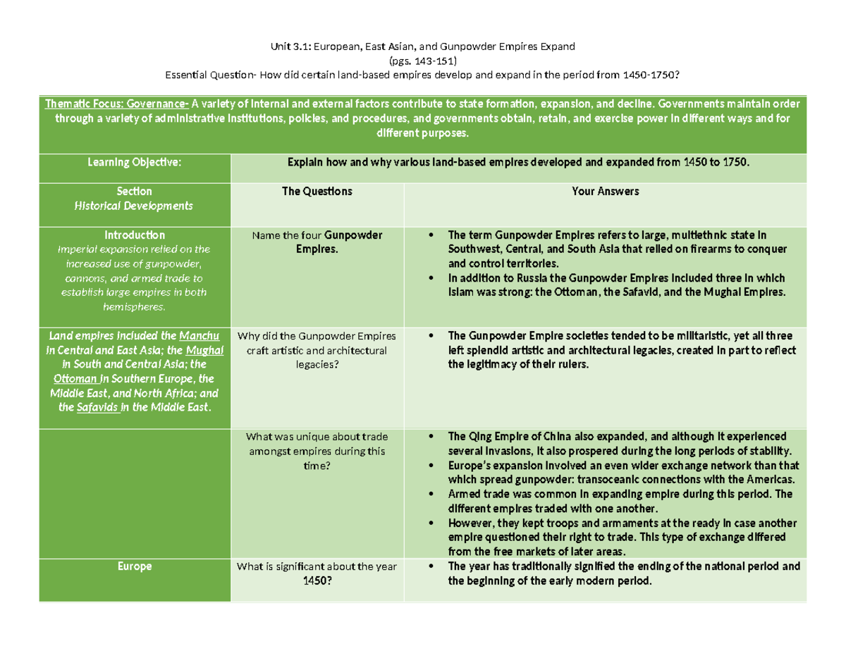 Amsco Guided Reading Unit 3 - (pgs. 143-151) Essential Question- How ...