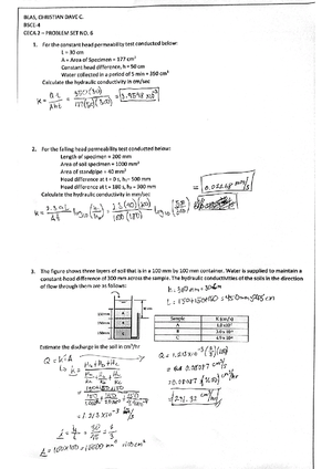 CECA 2 - Problem Set No. 01 - CECA 2 – PROBLEM SET NO. 1 One cu. ft. of Glycerin has a mass of 2 ...