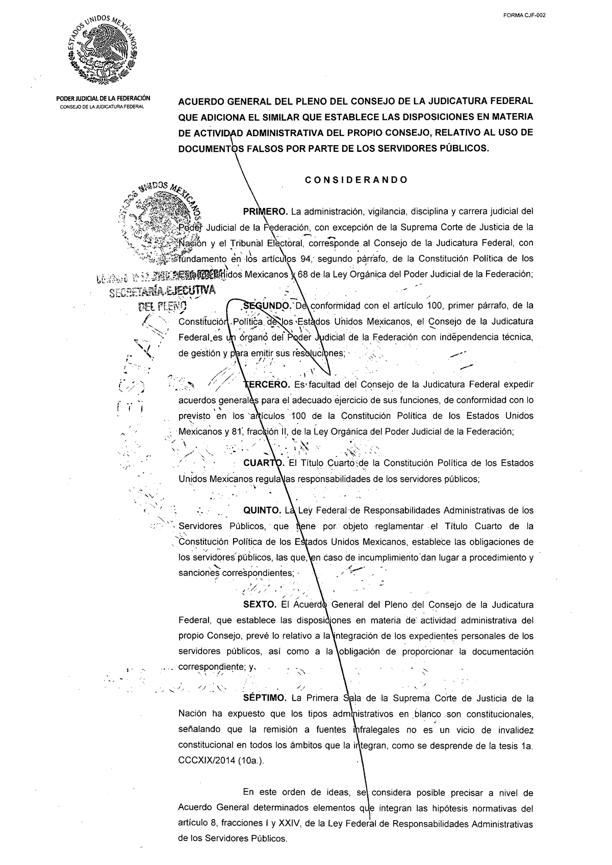 Acuerdo General 3 sobre Uso de Documentos Falsos en el Poder Judicial ...