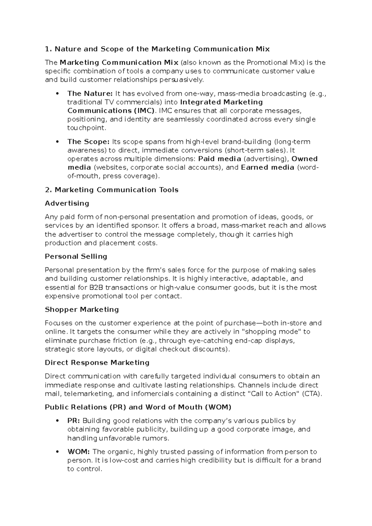 Chapter 10: Marketing Communication Mix Overview - EBUS 1614 Notes ...