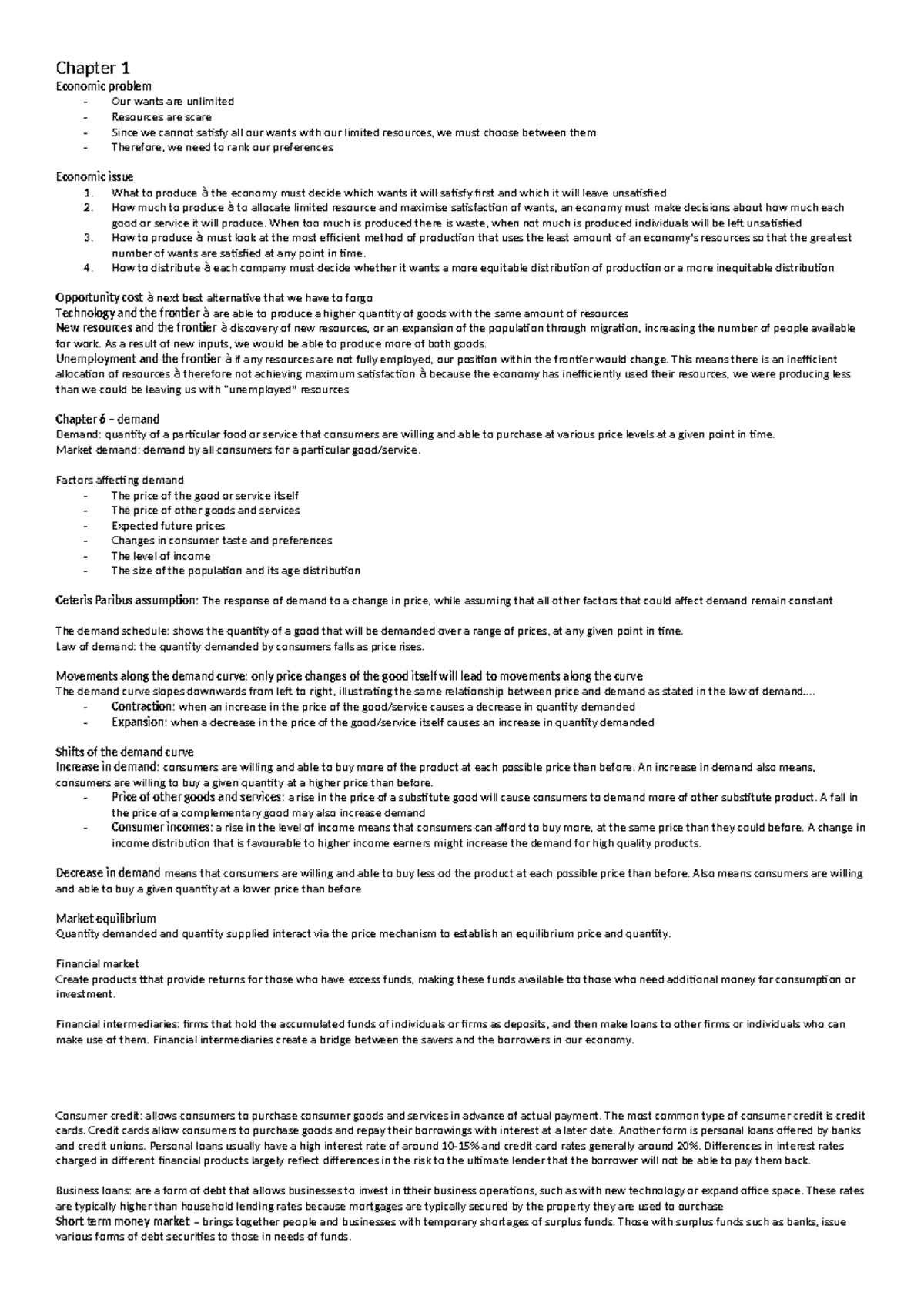 Year 11 Economics Mid Year Exam: Comprehensive Eco Cheat Sheet - Studocu