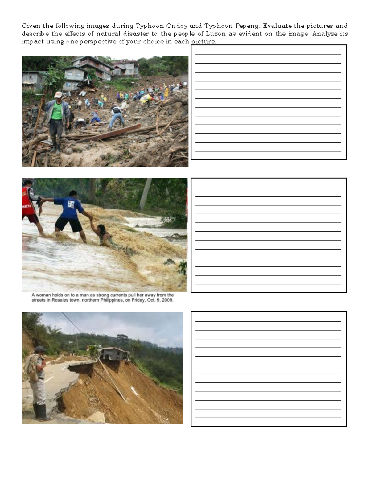 Activity-2 - yohhhhhh - Given the following images during Typhoon Ondoy ...