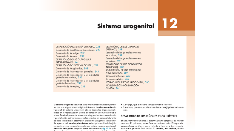 Sistema Urogenital: Desarrollo del Sistema Urinario y Genital, 223-260 ...