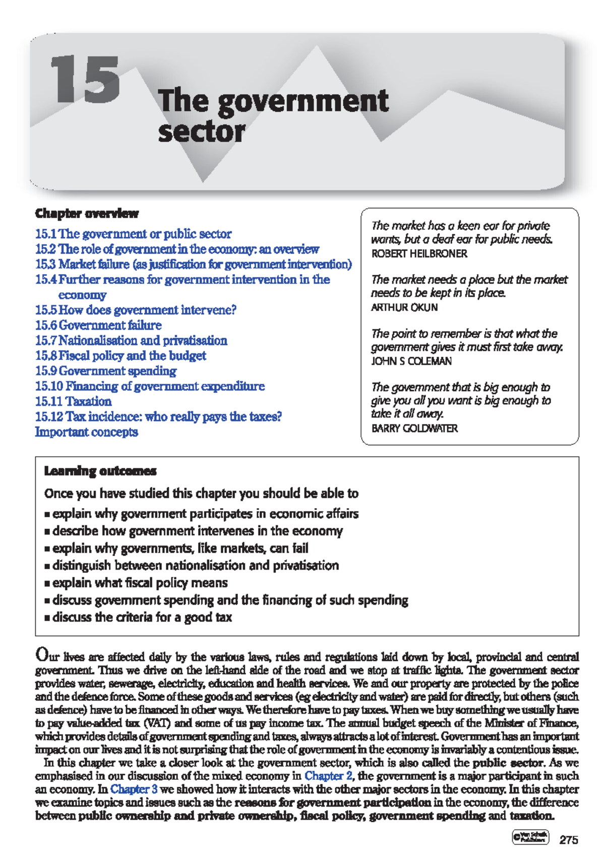 Chapter 15: The Government Sector Overview - Economics 5th Edition ...