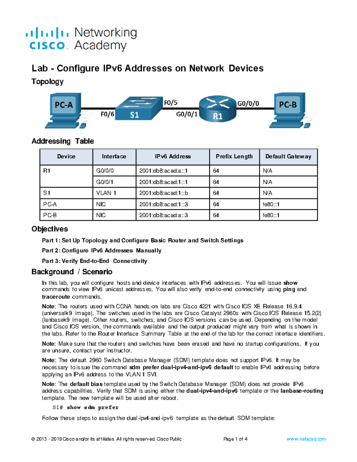 12 - Calculate and configure IPv6 addresses. - Topology Addressing ...