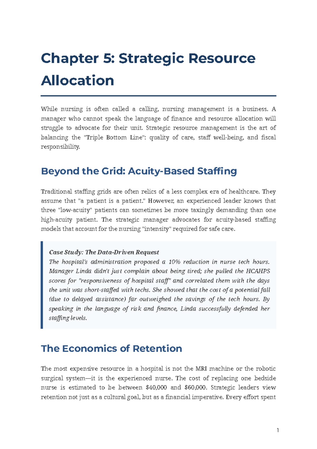 Chapter 5: Strategic Resource Allocation in Nursing Management - Studocu