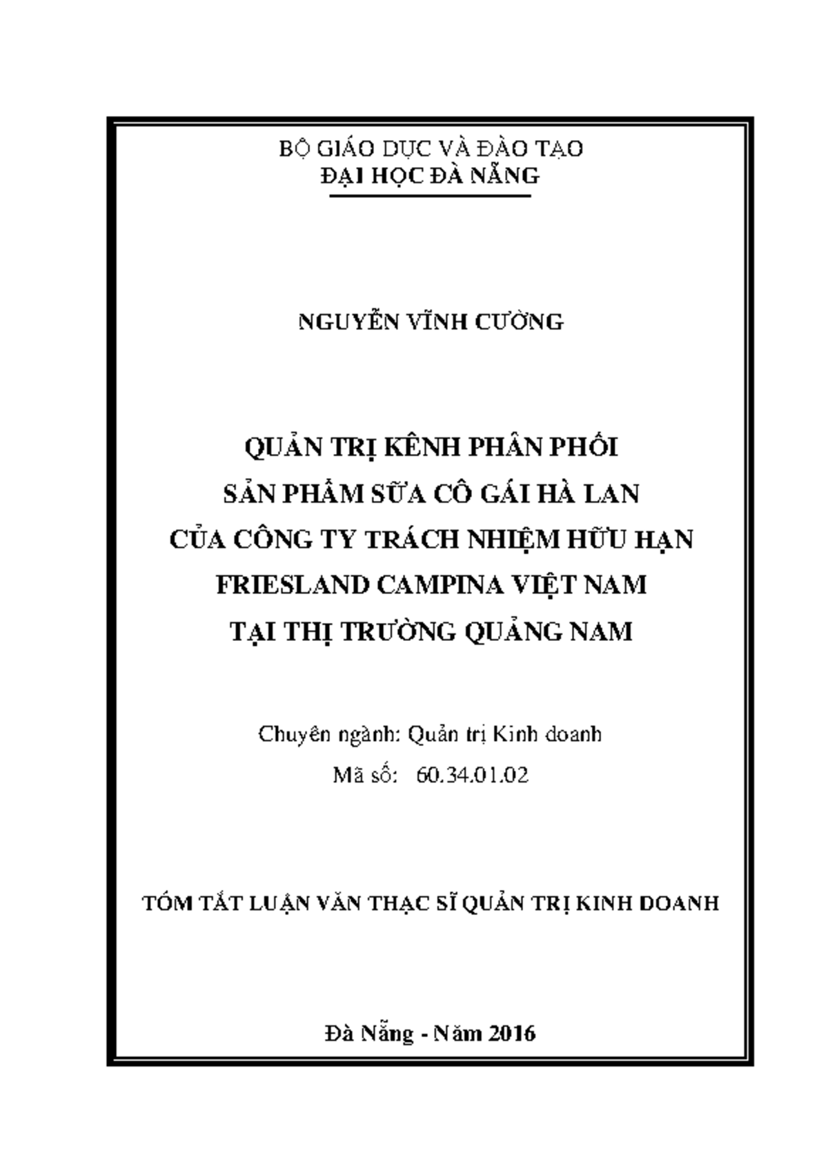 Nguyen Vinh Cuong - Hi. i hope it will help you - B GIÁO D C VÀ ÀO T O I H C À N NG NGUY N NH ...