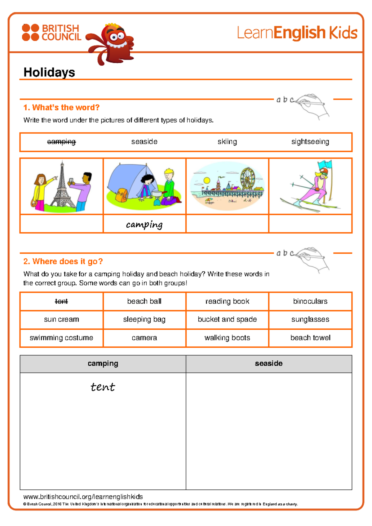 Primary 4 Worksheets: Holidays Activities & Vocabulary Tips - Studocu