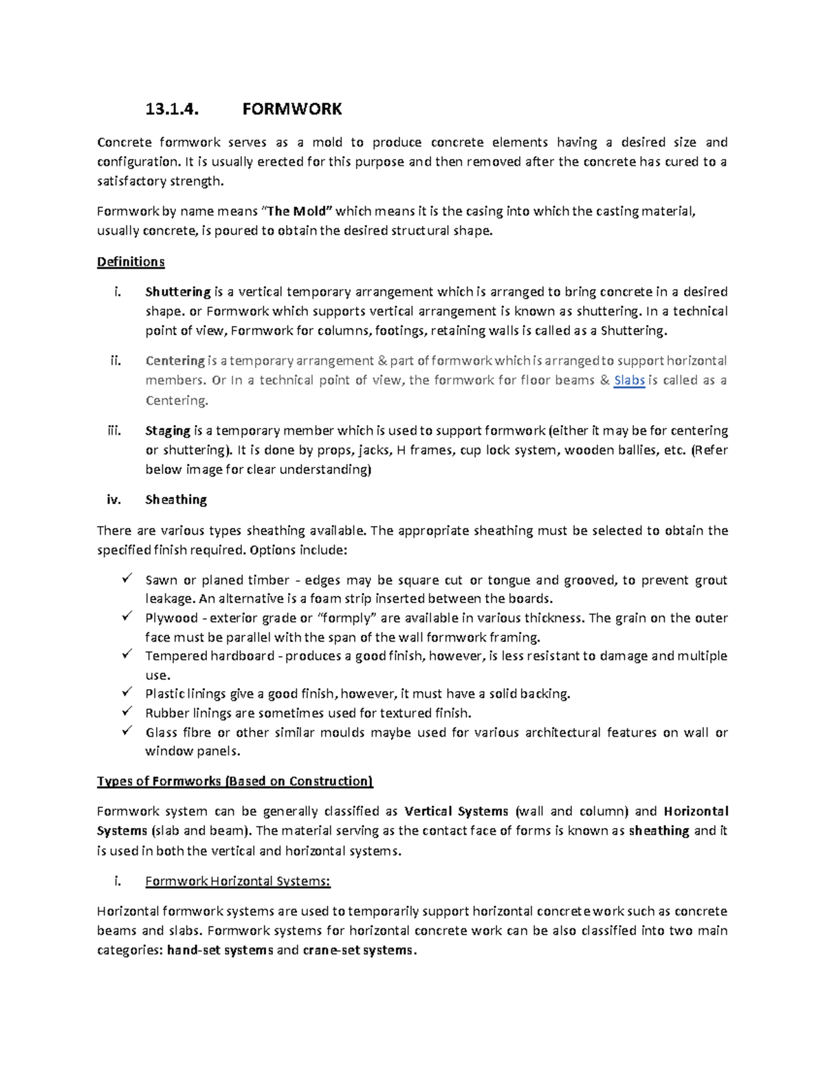 Formwork 1 - Comprehensive Guide to Concrete Formwork Techniques - Studocu