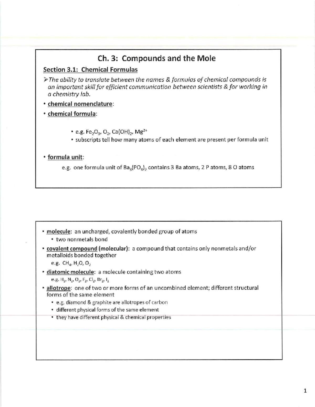 Ch. 3: Chemistry - Compounds, Moles & Properties Overview - Studocu