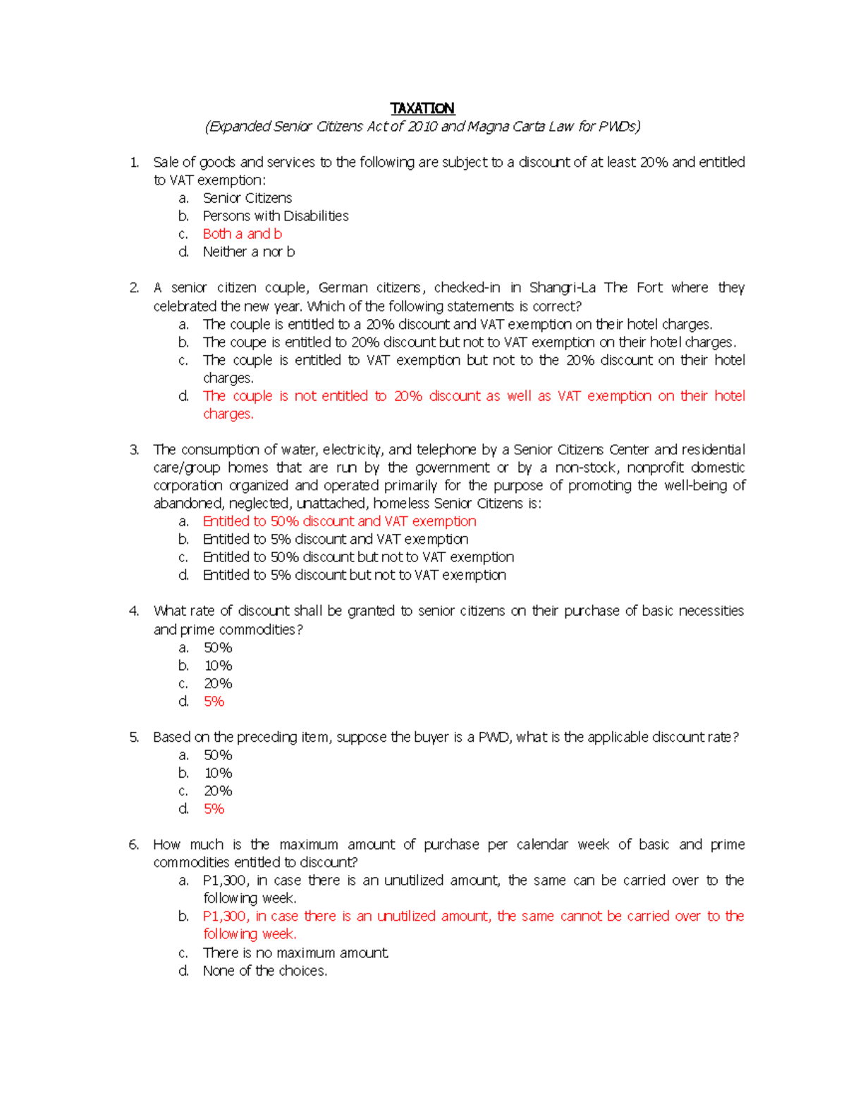 Tax Exam Preparation - Special Topics on Taxation for Seniors and PWDs ...