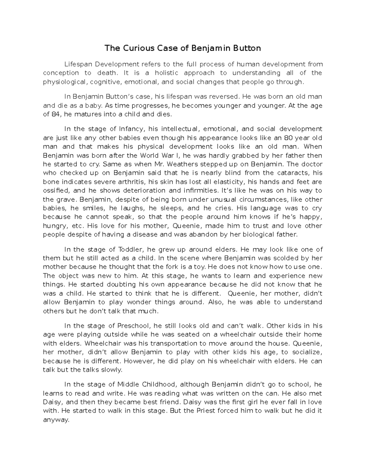 The Curious Case of Benjamin Button Review - The Curious Case of ...