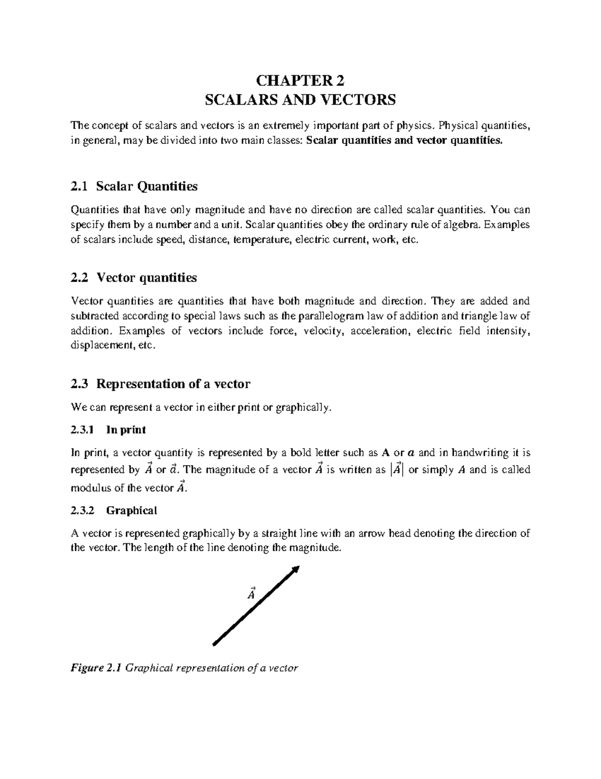 Lecture Notes 2: Scalars and Vectors in Physics Concepts - Studocu