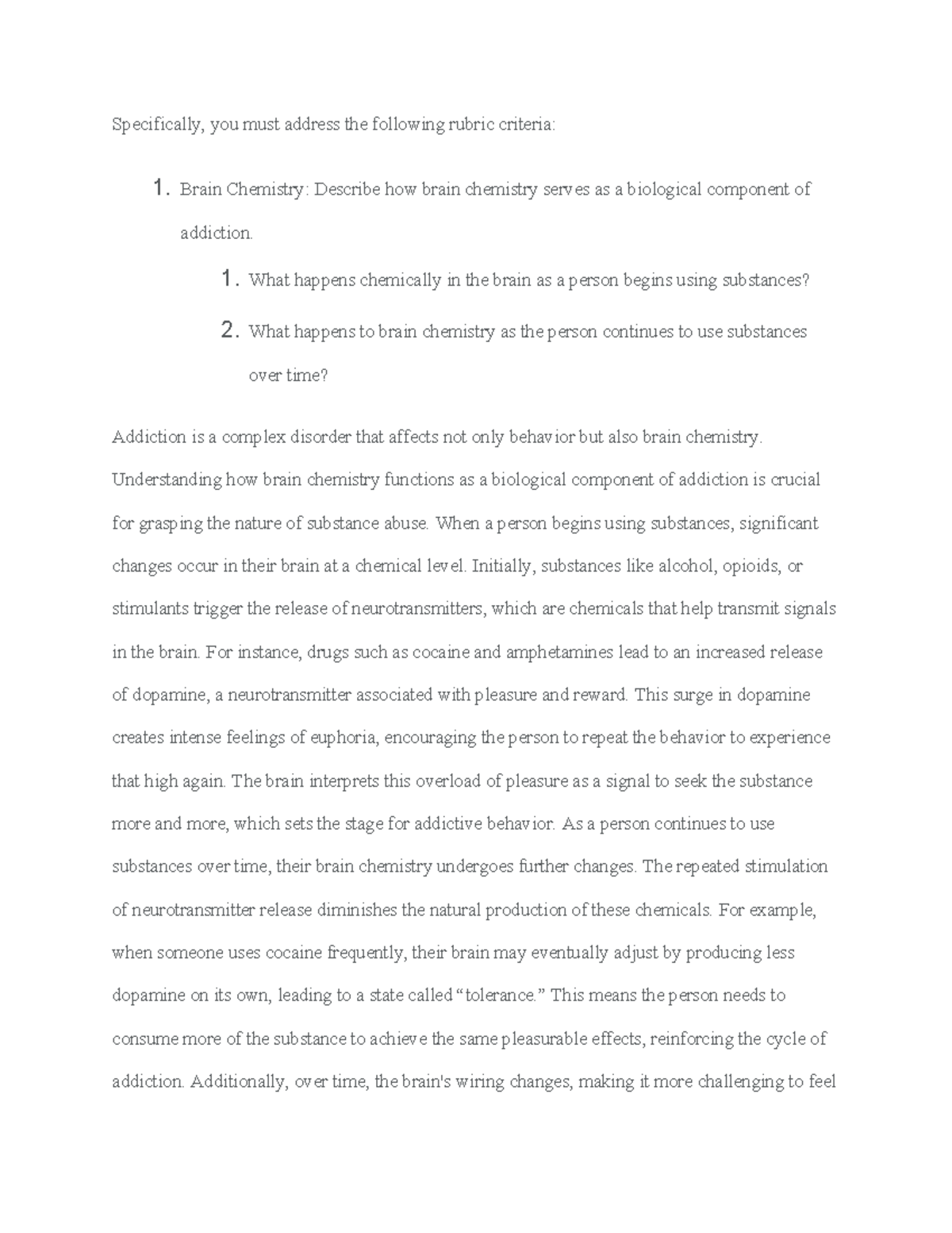 Brain Chemistry and Addiction: Insights from Case Study of Susan ...