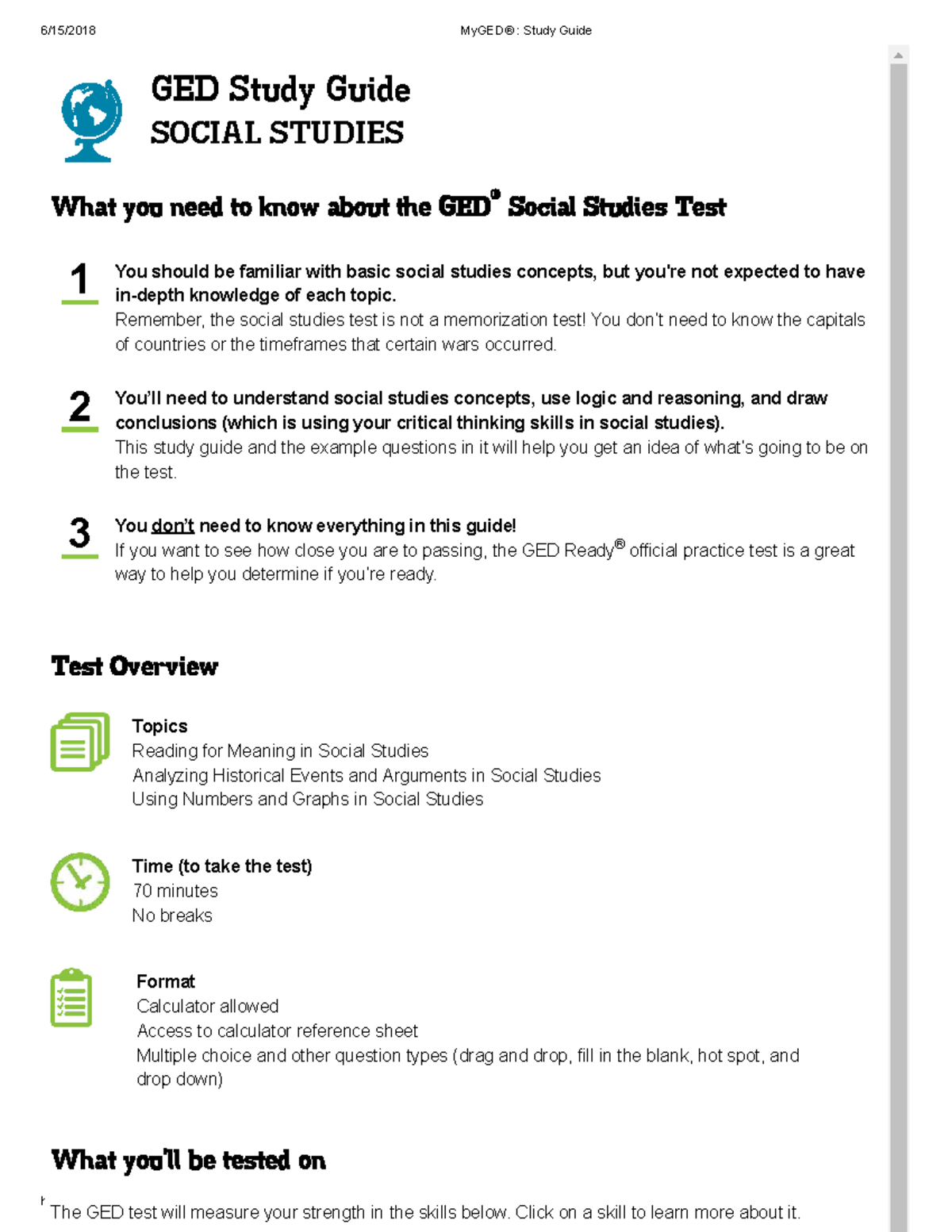 GED Social Studies Study Guide: Key Concepts and Test Prep - Studocu