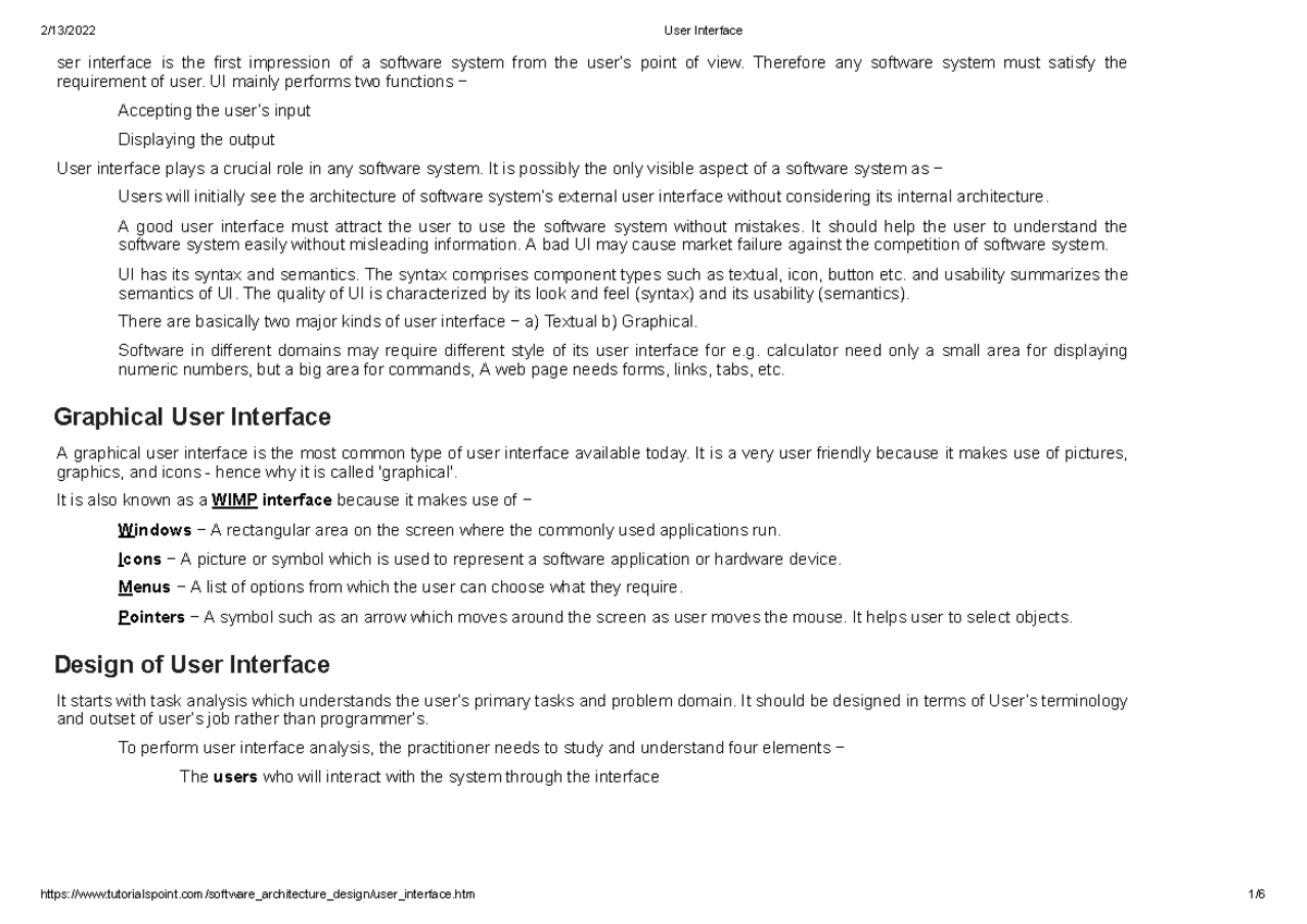 User Interface Design Principles and Development Process Overview - Studocu