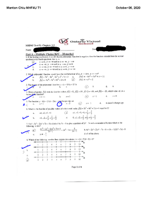 Mathematics - Grade: 12 - High School - Canada - Studocu