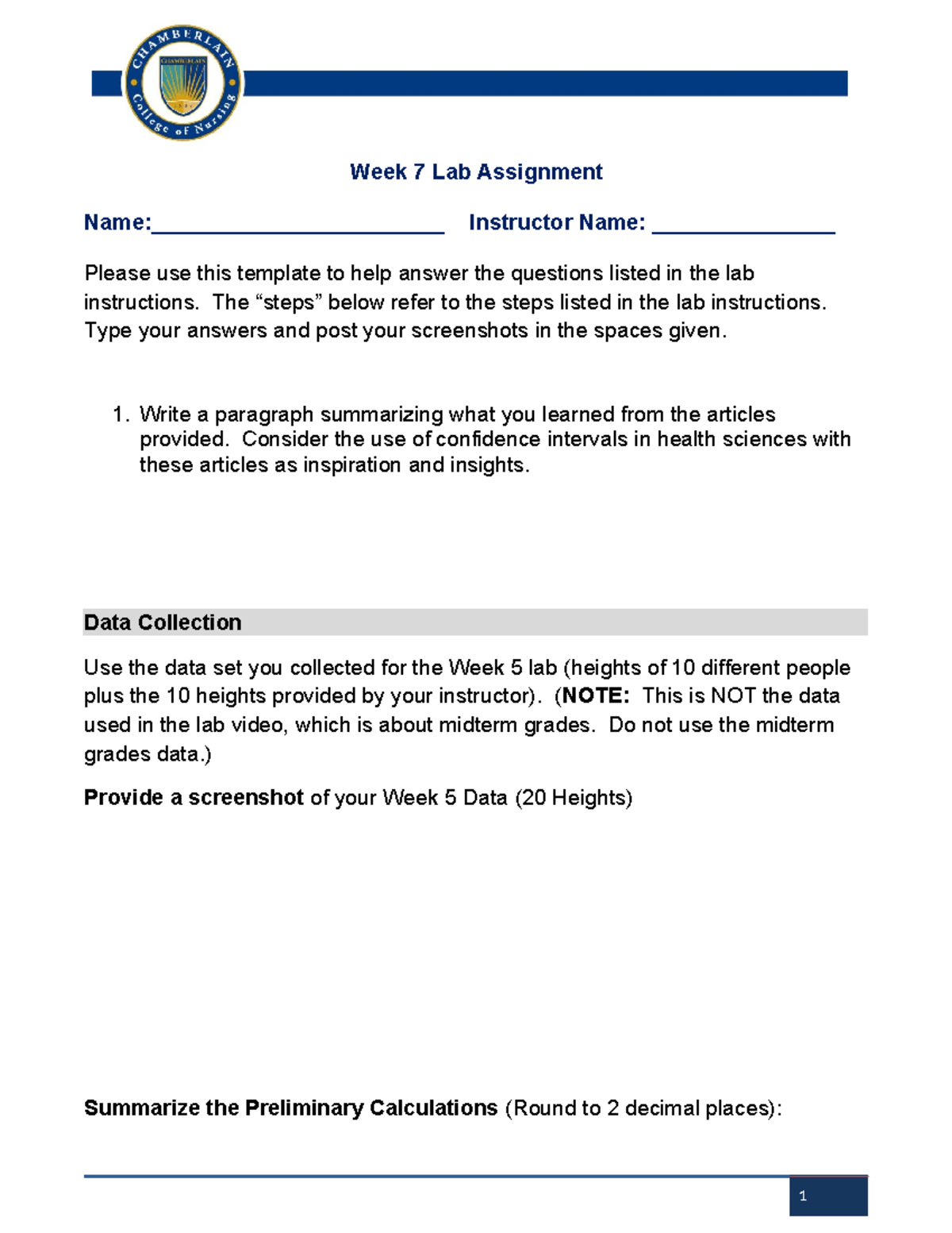 Week 7 Lab Official Student Template - Week 7 Lab Assignment Name:________________________ - Studocu