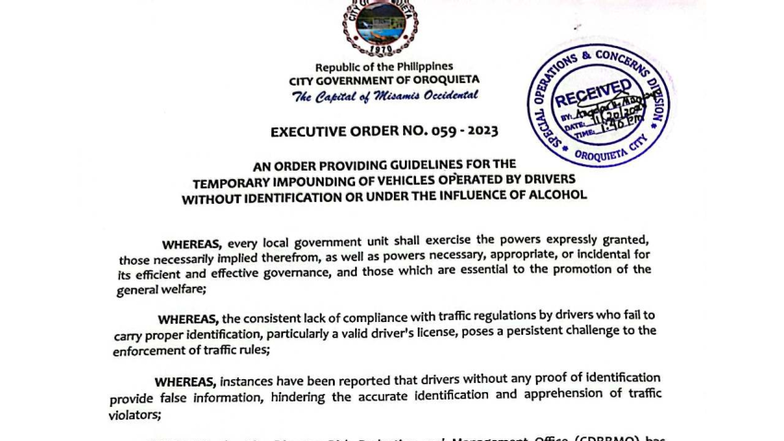 EO NO. 059-2023 Guidelines for Temporary Vehicle Impounding - Studocu