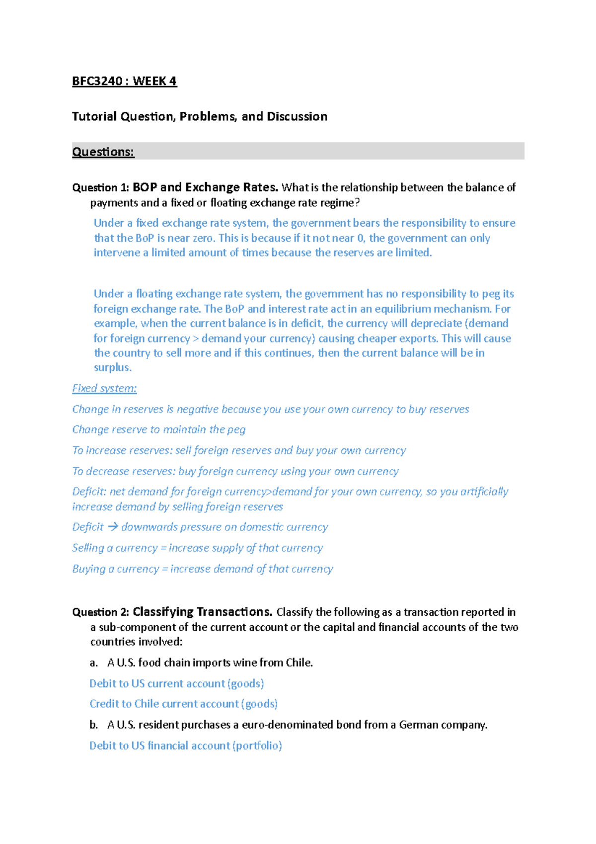 Week4 Question - Tute answers - BFC3240 : WEEK 4 Tutorial Question ...