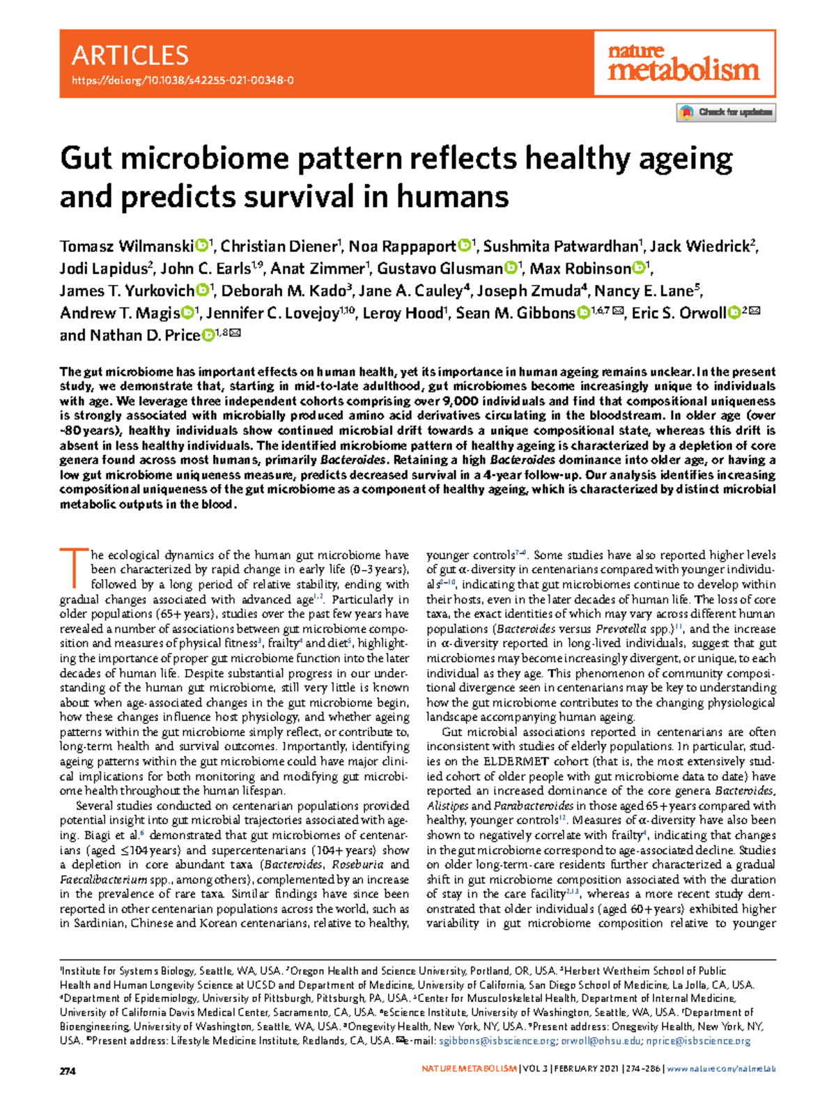 Gut Microbiome Aging Patterns and Survival Outcomes in MrOS Study - Studocu