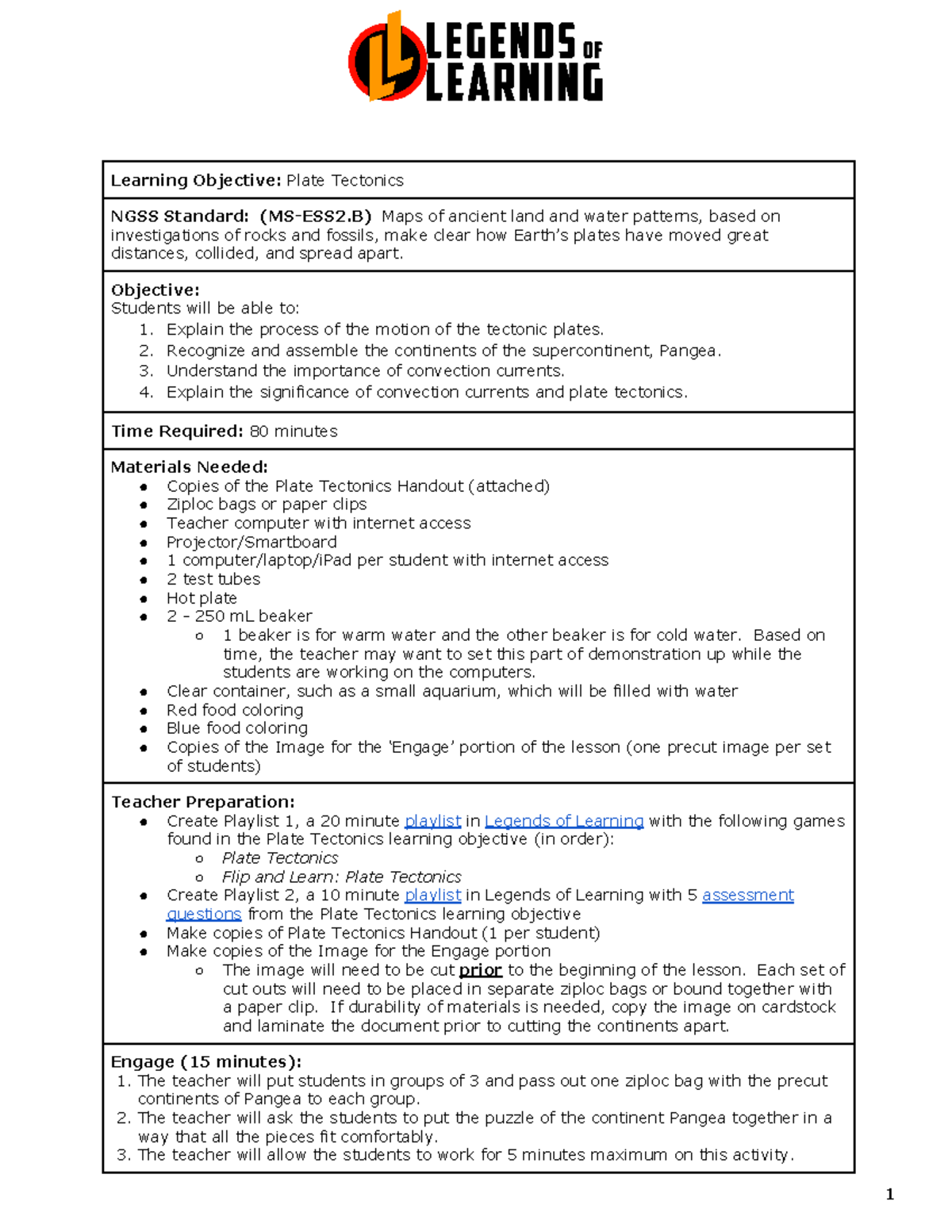 Plate-Tectonics - Lesson Plan - Learning Objective: Plate Tectonics ...