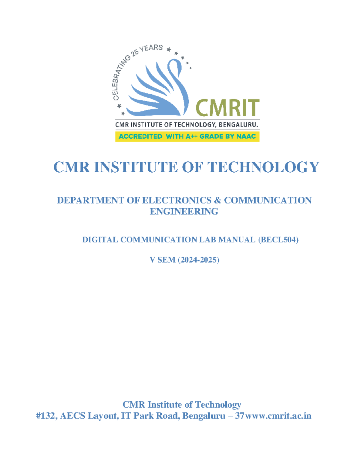 Digital Communication Lab Manual (BECL504) - V Sem Experiments - Studocu