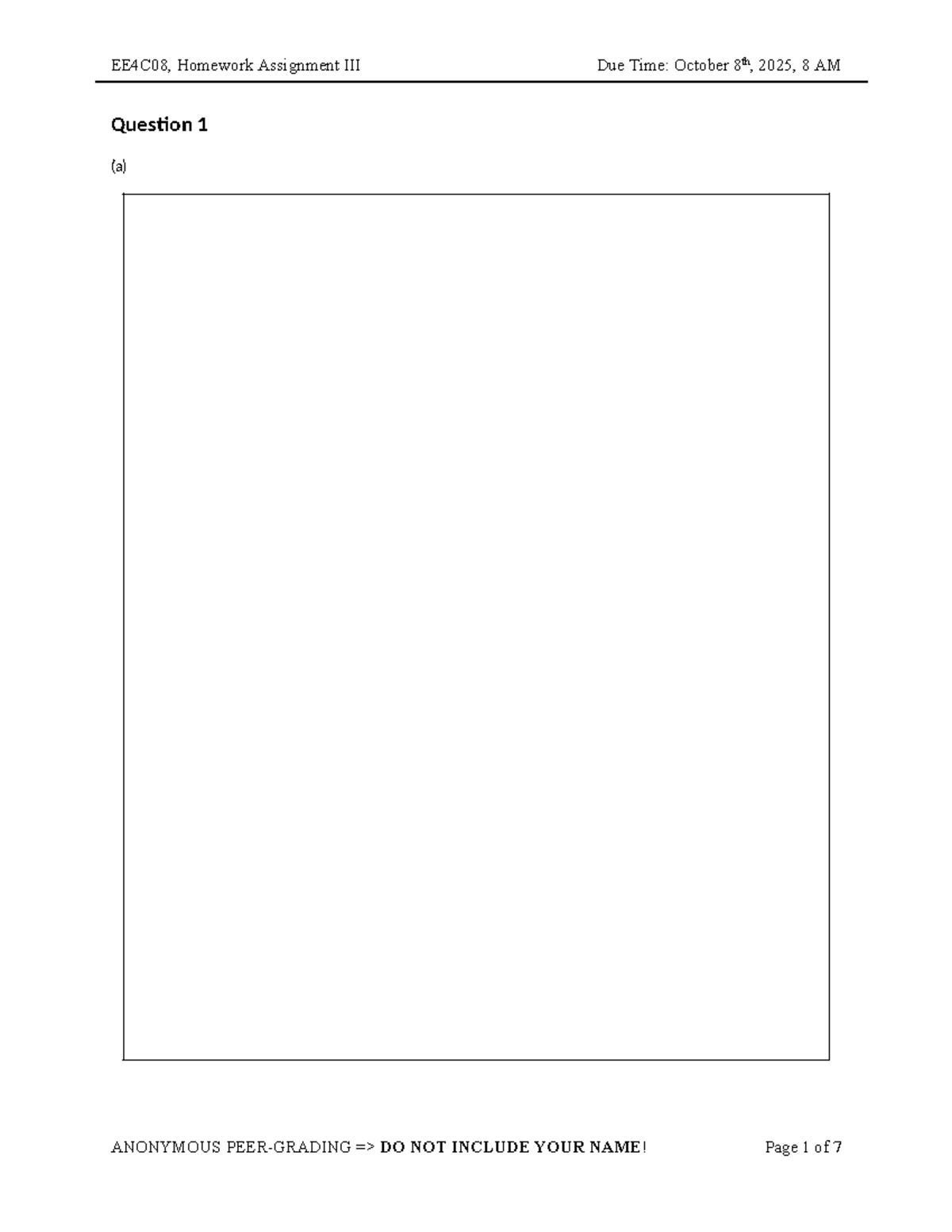 EE4C08, Homework Assignment Answersheet Format - Studeersnel