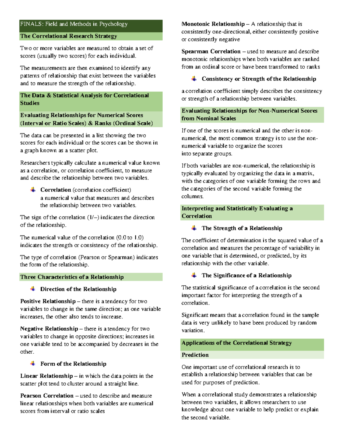 FILD311 Finals Reviewer: Correlational Research Strategies in ...