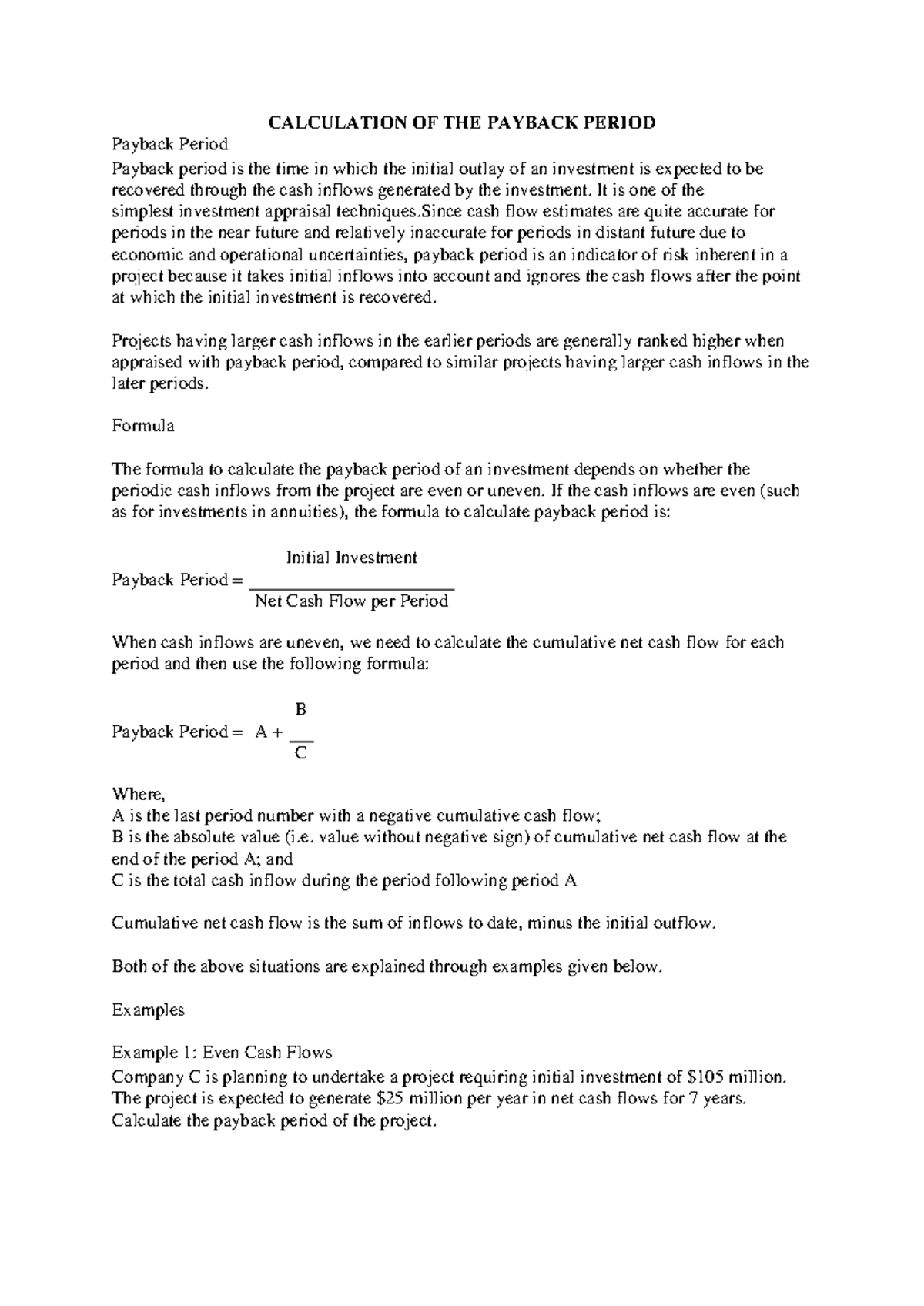 Payback Period Analysis for Capital Investment: Key Concepts and ...