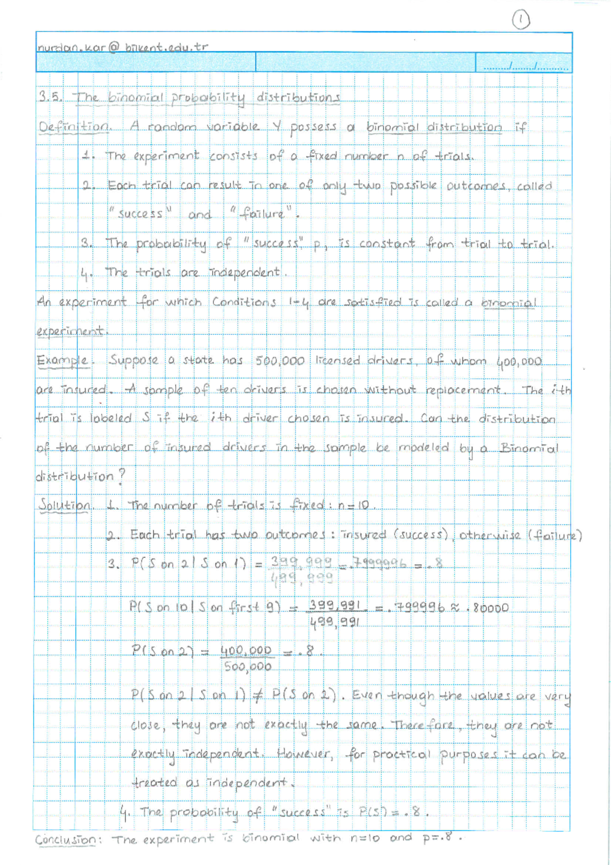 Binomial Probability Distributions: Key Concepts and Examples (MATH ...