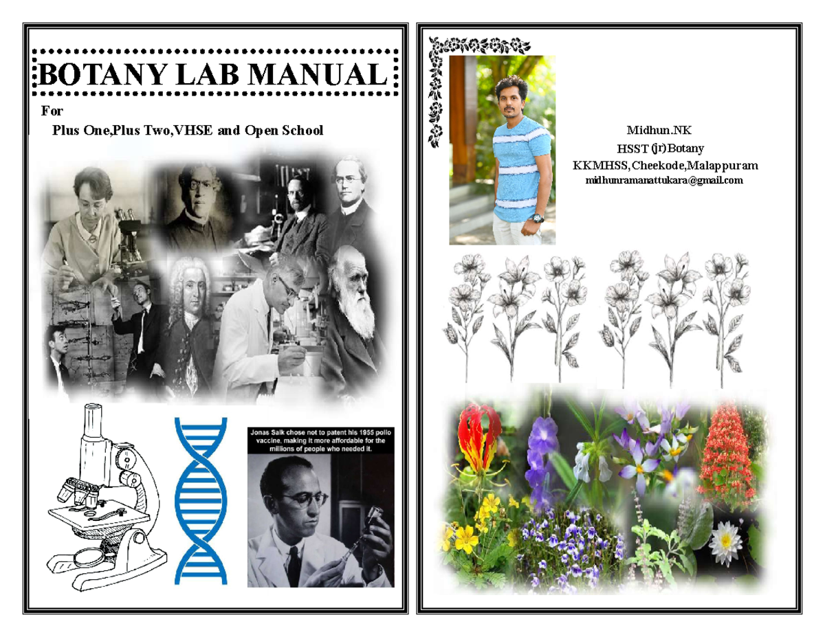 Botany Lab Manual for HSST - KKMHSS - Midhun 2023 - Studocu
