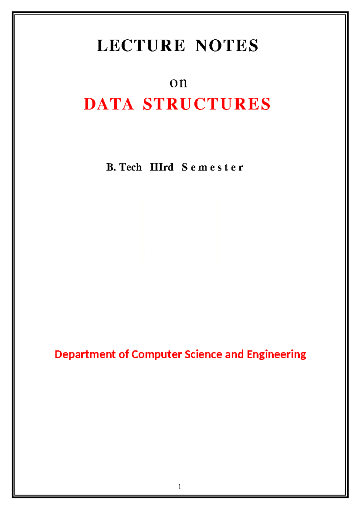 DSA Lecture Notes: Data Structures Overview (2018-2019) - Studocu