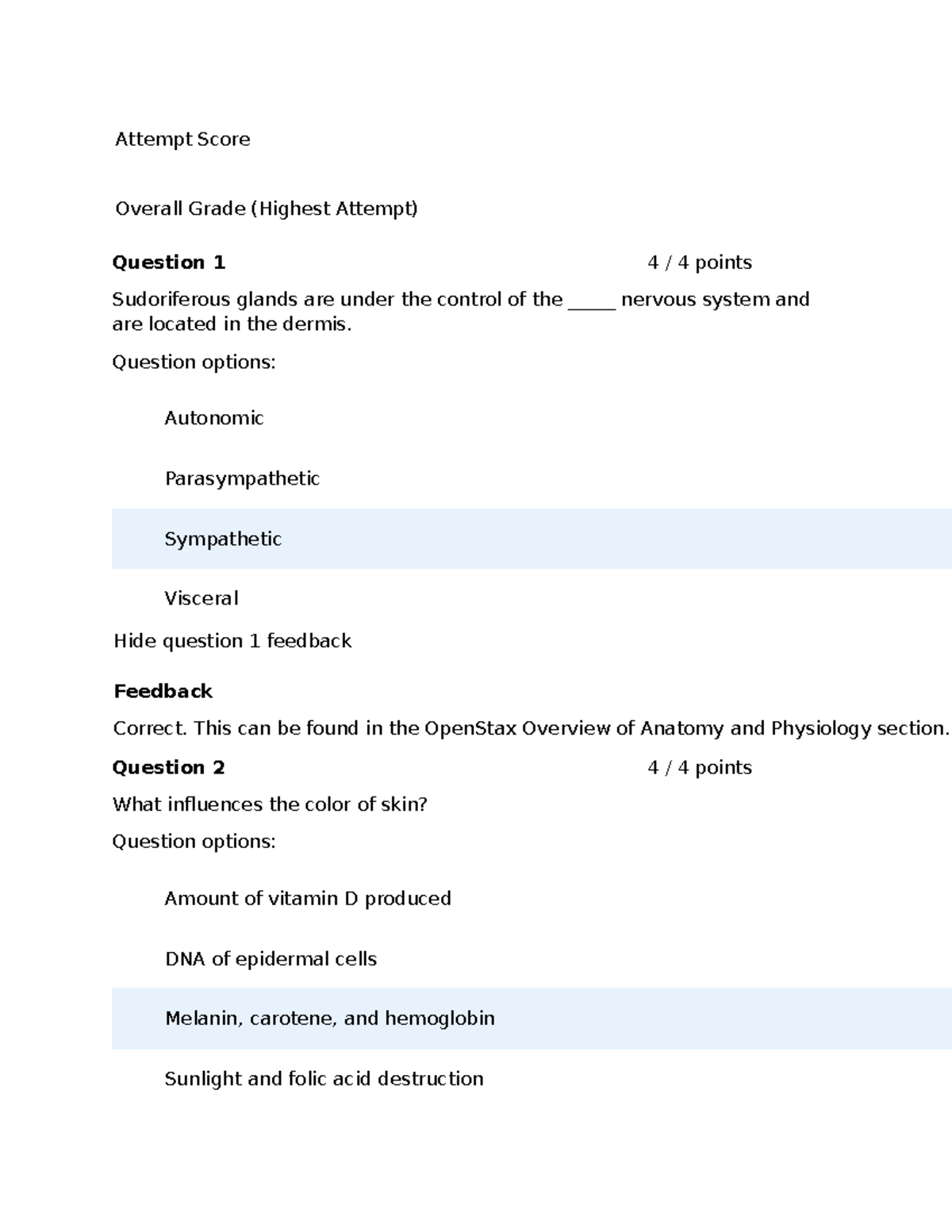 Quiz 5 V1: Integumentary System Overview and Key Concepts - Studocu