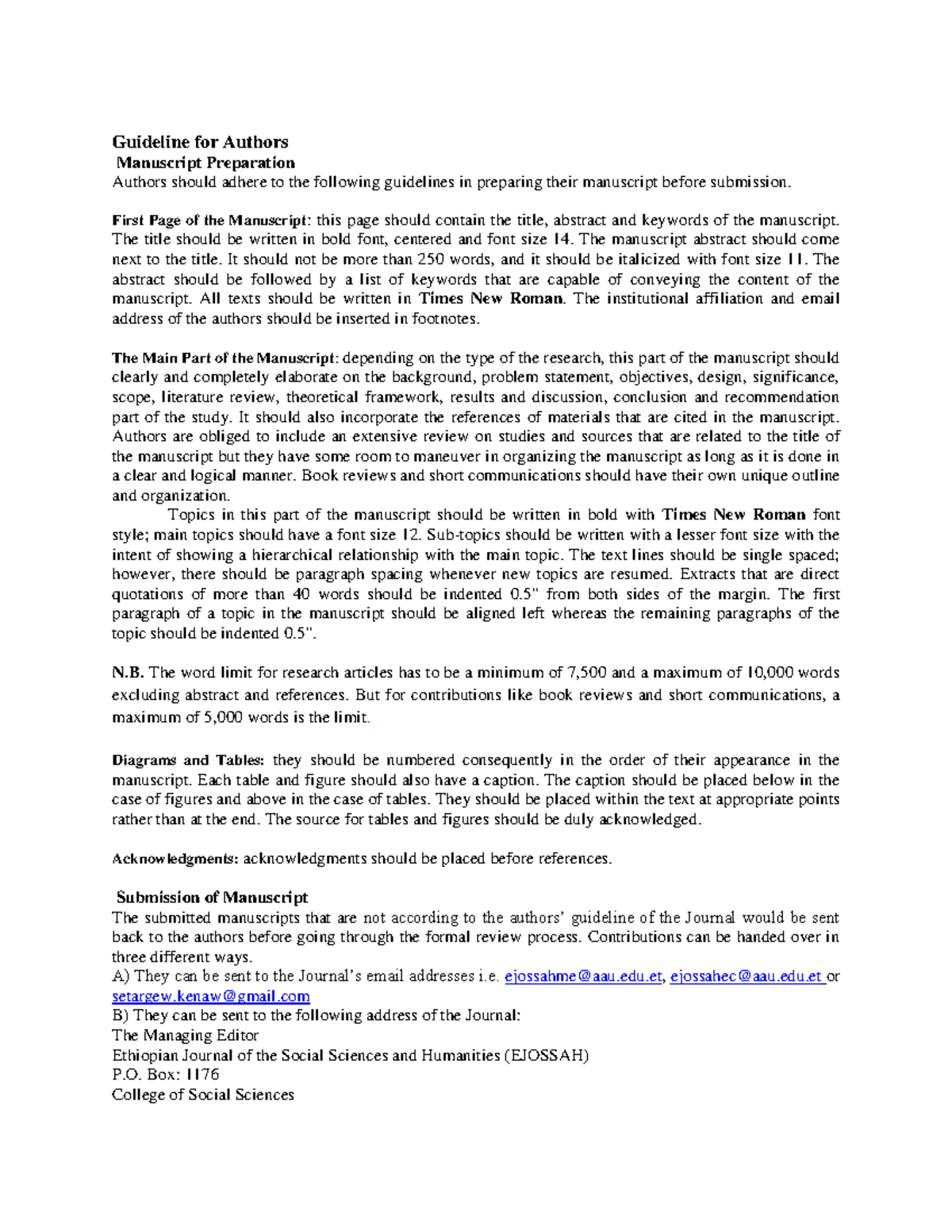 EJOSSAH Manuscript Preparation Guidelines for Authors - Studocu